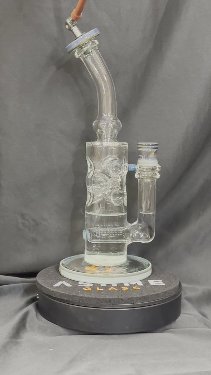 Rig style bubbler with pinch section – AshMe Glass