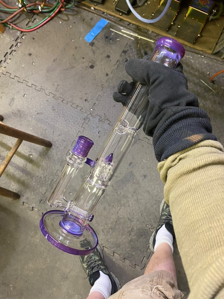 Gridline to Dome Perc Tube with Color Accents – AshMe Glass