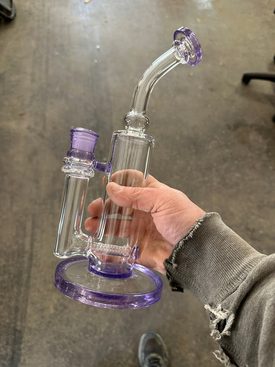 Rig style bubbler color 60 hole – AshMe Glass